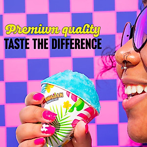 Hawaiian Shaved Ice Syrup Pint, Blue Cotton Candy, Bundled with S900A Snow Cone and Shaved Ice Machine