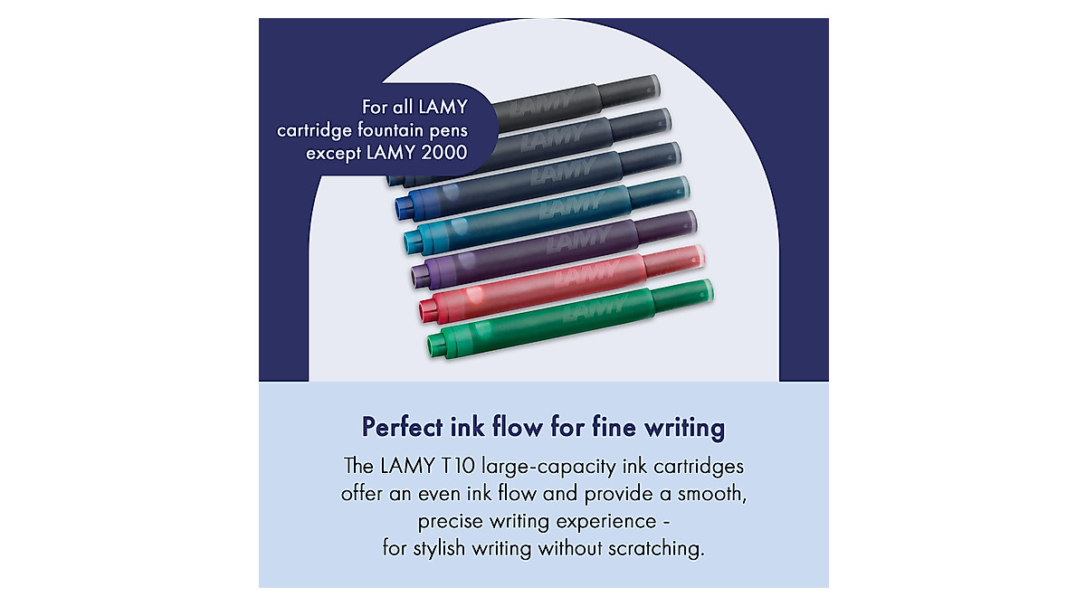 Lamy Black T10 Ink Cartridges – 5 Pack for Smooth Writing