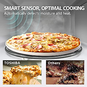 TOSHIBA ML-EM34P(SS) Smart Countertop Microwave, Sensor Reheat, Works With Alexa & Remote Control, Kitchen Essentials, Mute Function&ECO Mode, 1100W, 1.3 Cu Ft, With 12.4" Turntable, Stainless Steel