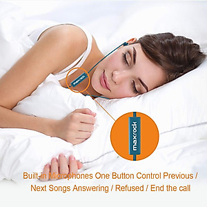 MAXROCK Sleep Earplugs - Noise Isolating Ear Plugs Sleep Earbuds Headphones with Unique Total Soft Silicone Perfect for Insomnia, Side Sleeper, Snoring, Air Travel, Meditation & Relaxation(wh) (Blue)