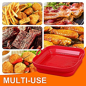 Silicone Air Fryer Liner for Ninja Air Fryer, 2-Pack Reusable Air Fryer Silicone Basket Silicone Pot Round Air fryer Oven Accessories Compatible with Ninja Foodi AG301 Air Fryer Indoor Grill