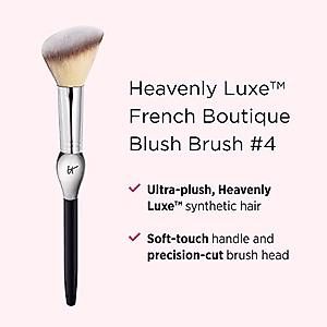 IT Cosmetics Heavenly Luxe French Boutique Blush Brush #4 - For Cream & Powder Blush - Soft-Focus, Naturally Pretty Finish - With Award-Winning Heavenly Luxe Hair