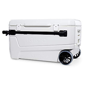 Igloo 110 Qt Glide Pro Portable Large Ice Chest Wheeled Cooler & Wire Basket for 90 Qt Rotomold Coolers, Black (20166)