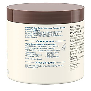 Aveeno Skin Relief Intense Moisture Repair Body Cream with Triple Oat & Shea Butter Formula, Helps Relieve & Restore Extra-Dry Skin with Long-Lasting Moisture, Fragrance-Free, 11 oz