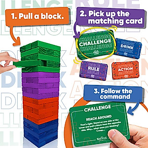 SWOOC - Ultimate Party Tower - 100 Original Commands, 60 Blocks & 1000's of Hilarious Rule Combinations - A Tipsy Spin on Fun Classic Games for Power Hour - Ages 21+