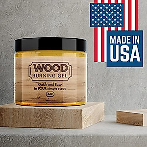Wood Burning Gel and Mini Squeegee - Made in USA - 4 OZ Wood Burning Paste for Crafting, Drawing and DIY Arts and Crafts - Mini Squeegee Included - Creates Beautiful Art in Minutes