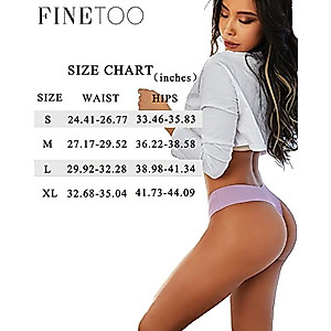 FINETOO 9 Pack Seamless Thongs for Women No Show Underwear V Waisted Comfortable Sexy Thong Panties XS-L