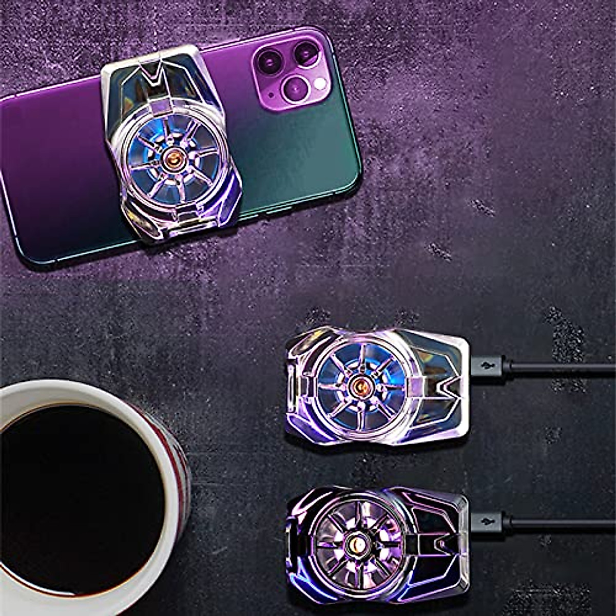 Universal Phone Cooler, Portable Quick Cooling CellPhone Radiator Gaming Cooler Fan for android devices Silver Plug-in