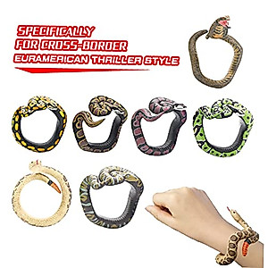 Toyvian Eco Friendly Toys Realistic Fake Snake Halloween Snake Toy Simulation Snake Bracelet Halloween Toys Scary Prank Toy for Women Halloween Party Snake Toy Model