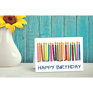 Stonehouse Collection 48 Birthday Card Assorted Pack - USA Made - 16 Unique Assorted Designs Blank Cards - Bulk Boxed Set (48 Card)