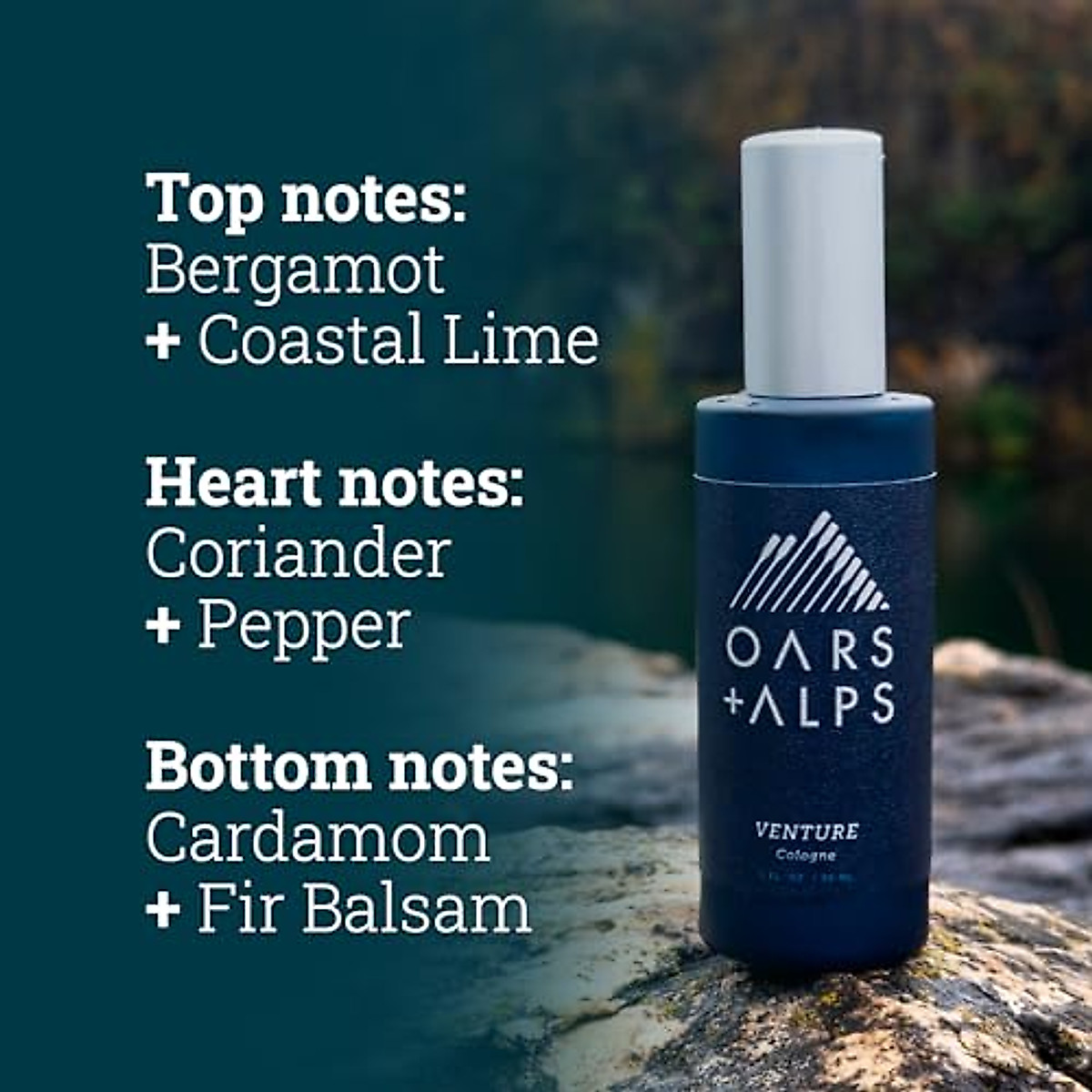 Oars + Alps Venture Cologne and Body Spray, Blends Refreshing Citrus Notes with Grounding Herbal Aromatics, TSA Friendly, 1 Fl Oz