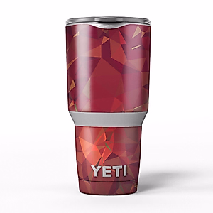 Design Skinz Red Geometric V2 - Skin Decal Vinyl Wrap Kit Compatible with The Yeti Rambler Cooler Tumbler Cups