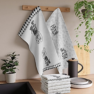 Funny Kitchen Towels Decorative Set, Cute Kitchen Towel Sets 2 Pack Chef Towels for Kitchen BBQ Dish Towels Farmhouse Christmas Kitchen Towels Housewarming Gifts for Women Hostess gifts 16x23.5 Inch