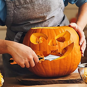 7PCS Pumpkin Carving Kit, Halloween Decorations Stainless Steel Pumpkin Carving Tools, Pumpkin Carving Knife, Professional Heavy Duty Carving Set for Halloween Decoration Jack-O-Lanterns