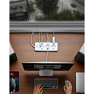 Anker Power Strip Surge Protector (2 × 4000 Joules), PowerExtend Strip 12 Outlets with Flat Plug, 1875W Output, 6ft Extension Cord, Dual Surge Protection for Office, Home