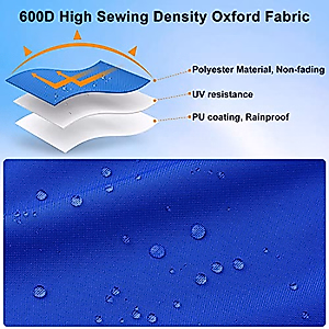 Vigorvan Heavy Duty Marine Grade Boat Cover, 12'-14' Trailerable, Fits V-Hull, Tri-Hull, Fishing, Runabout, Bass, Ski Boats, Waterproof, Anti-UV & Windproof, Blue