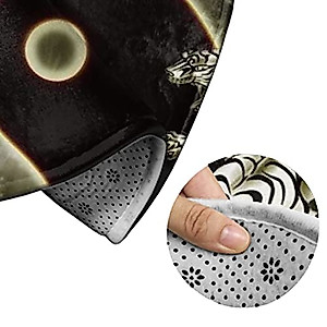 Premium Round Area Rug Ultra Soft Play Tent Rug Carpet Circular Area Rugs for Play Room Bedroom Living Room Nursery, Yin Yang Dragon Tiger, 24 Inch