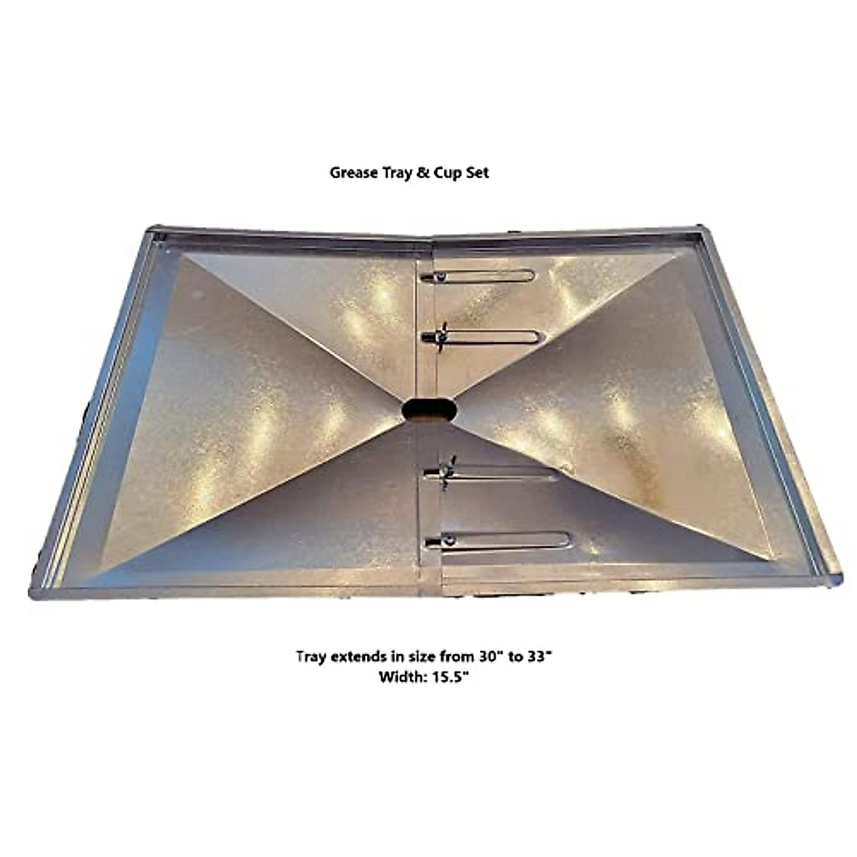 Quickflame Replacement Grease Tray Set for BBQ Grill Models from Nexgrill, Dyna Glo, Weber, Kenmore, Backyard Grill, BHG, Uniflame and Others (30 to 33 inches Wide)
