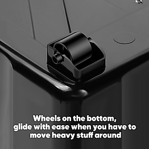 Nazhura 72Quart Plastic Storage Bin, Stackable and Nestable Storage Boxes with White Lids and Secure Latching Buckles, Large Storage Container (Black/Yellow, 72Quart-6Pack)