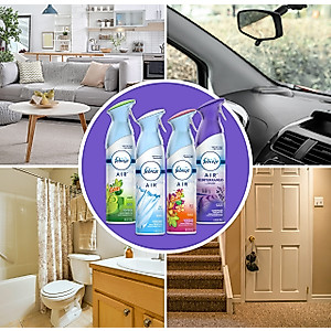 Febreze Air Freshener Odor Eliminator Spray, Assorted Scent Febreze & Bathroom Deodorizer, Original, Island Fresh, Linen Sky & Lavender, 4 Pack