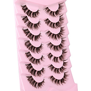 Cluster Lashes 56 Wisps DIY Lashes Natural Look Cat Eye Clear Band Mink Lashes Pack Wispy Fluffy 3D Curl False Eyelashes by ALICE