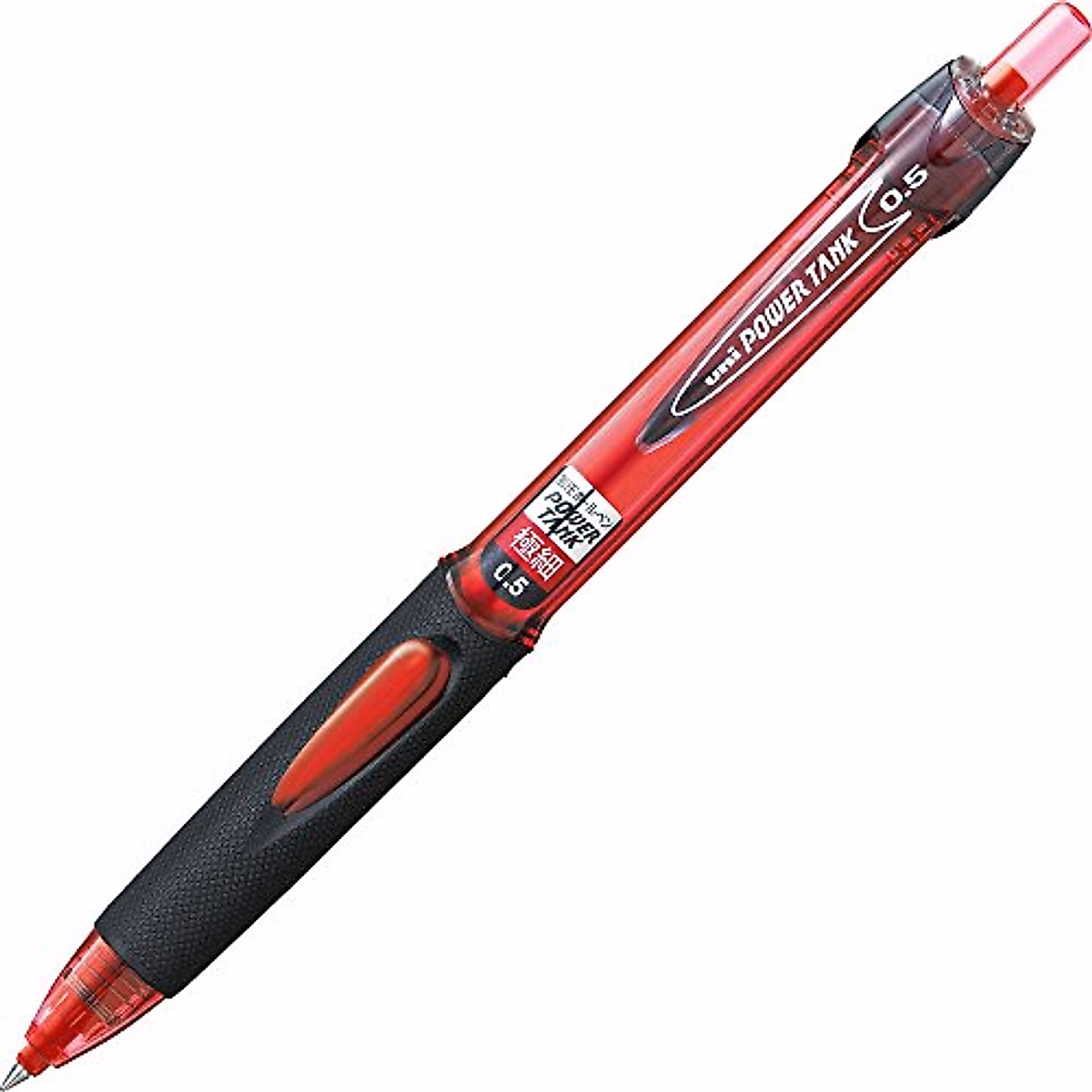 uni Power Tank, Pressurized Refill Ballpoint Pen, 0.5mm, Red body, Red ink