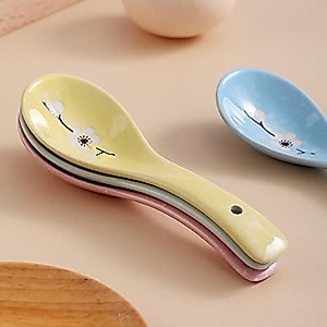 Berglander Ceramic Soup Spoons 4 Pieces, Asian Chinese Japanese Korea Porcelain Soup Spoon for Soup, Dumpling, Wonton, Cereal