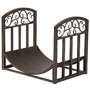 Panacea Scroll Log Bin 15 " X 18 " X 13 " Brushed Bronze