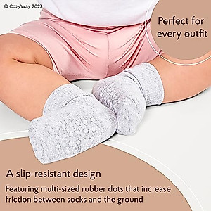 CozyWay Baby-Girls, Baby-Boys Non-Slip Toddler Ankle Socks with Grips, 14 Pairs Low Cut Socks for Baby-Girls and Boys with Grippers - Keep Your Little One Safe and Comfy, 14 Pack Girls, 1-3T