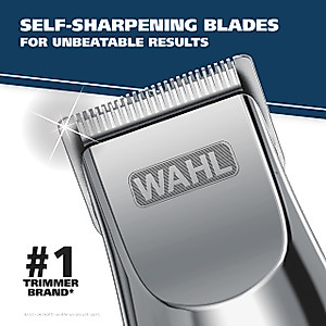 Wahl Cordless Rechargeable Beard Trimmer for Men with Self-Sharpening Blades, Travel Lock, & 14 Cutting Lengths – Model 9916-4301V