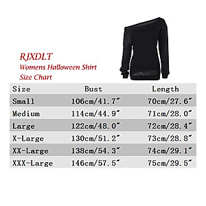 RJXDLT Women's Halloween Shirt Slouchy Sweatshirt Off Shoulder Pumpkin Pullover 97 Orange S