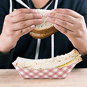 Super Z Outlet Disposable Paper Food Tray for Carnivals, Fairs, Festivals, and Picnics. Holds Nachos, Fries, Hot Corn Dogs, and More! - 2.5-Pound, 50-Pack