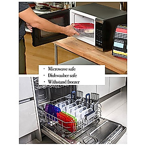 Meal Prep Containers 3 Compartment Food Storage Containers Microwave Dishwasher Freezer Safe (Color mixing, 7 /10PACK (3compartment))