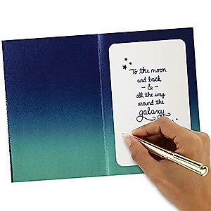 Hallmark Love Card, Love You to The Moon (Anniversary Card or Birthday Card), 499RZB1327