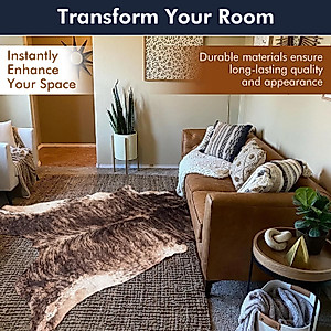 Tumbleweed Velvet Brindle Synthetic Cowhide Rug - Luxurious Cow Print Rug Available in Multiple Sizes - Cowhide Rug for Versatile Decor - Medium 5'x7
