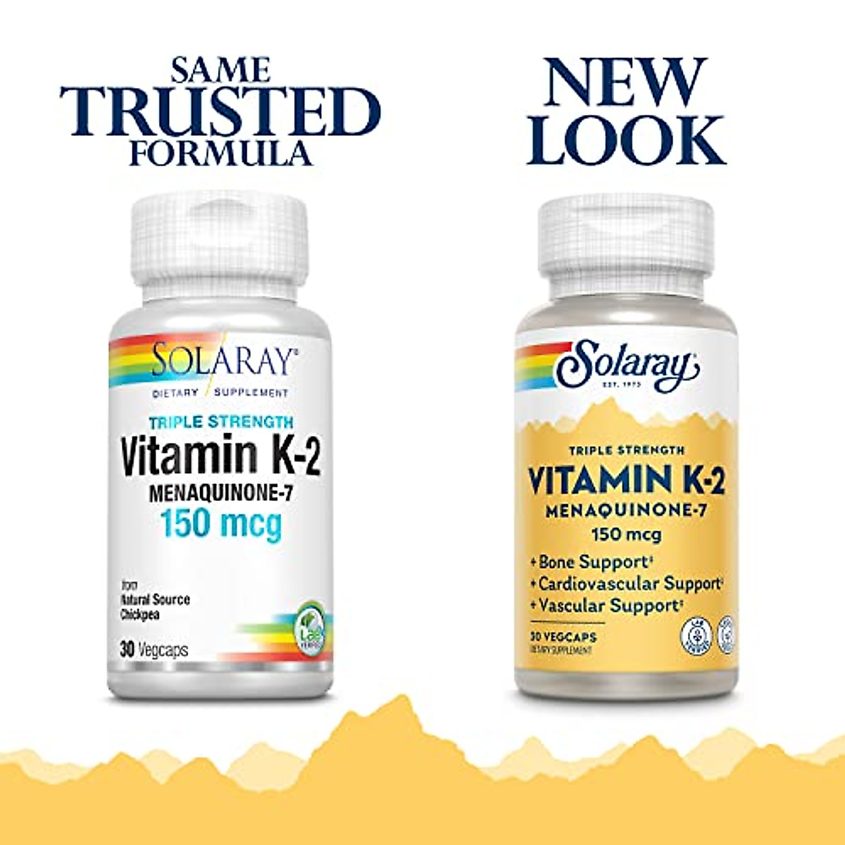 SOLARAY Triple Strength Vitamin K-2 as MK-7, 150 mcg | Heart & Bone Health, Vascular Function Support | 30ct