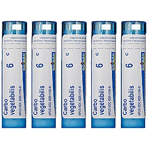 Boiron Carbo Vegetabilis 6C (Pack of 5), Homeopathic Medicine for Bloating and Gas