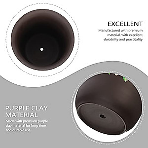 Veemoon Zisha Flower Pot Bonsai Planter: Chinese Purple Clay Plant Pot Succulent Cactus Planter Container for Home Office Desk Shelf Decor Style 1
