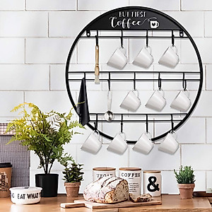 AJART Coffee Mug Rack (22.8"/13 Hooks) Large Organizers and Storage Coffee Mug Holder Wall Mounted