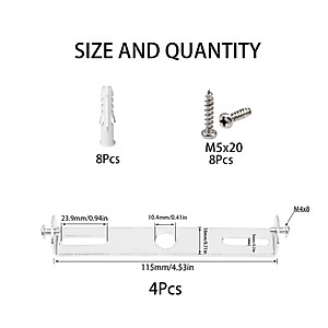 Rrina 4Pcs 4.53in/115mm Light Fixture Mounting Bracket for Pendant Lamps Wall Lamps Ceiling Chandelier(4.53in/115mm)