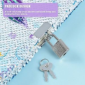 WERNNSAI Mermaid Diary for Girls with Lock - Kids Journals Set Sequins Unique Mermaid Gift for Girls ages 6-8, Travel School Office Notebook Notepad A5 Diary with Ballpoint Pen Bracelet Key-chain