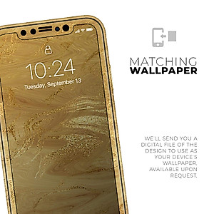 Design Skinz Molten Gold Digital Foil Swirl V5 Protective Vinyl Decal Wrap Skin Cover Compatible with The Apple iPhone XR (Screen Trim & Back Glass Skin)