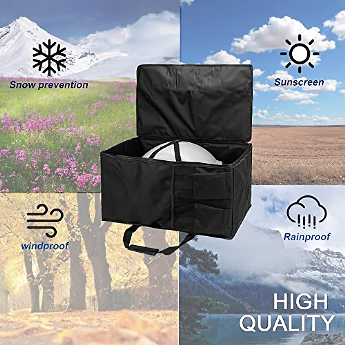 Uniflasy 600D Grill Cover Bag and Propane Tank Adapter Hose 5 Feet 1lb to 20lb Converter for Weber Q 1200 1000 Gas Grill, 2 in 1 Outdoor Backpack & Carry Bag