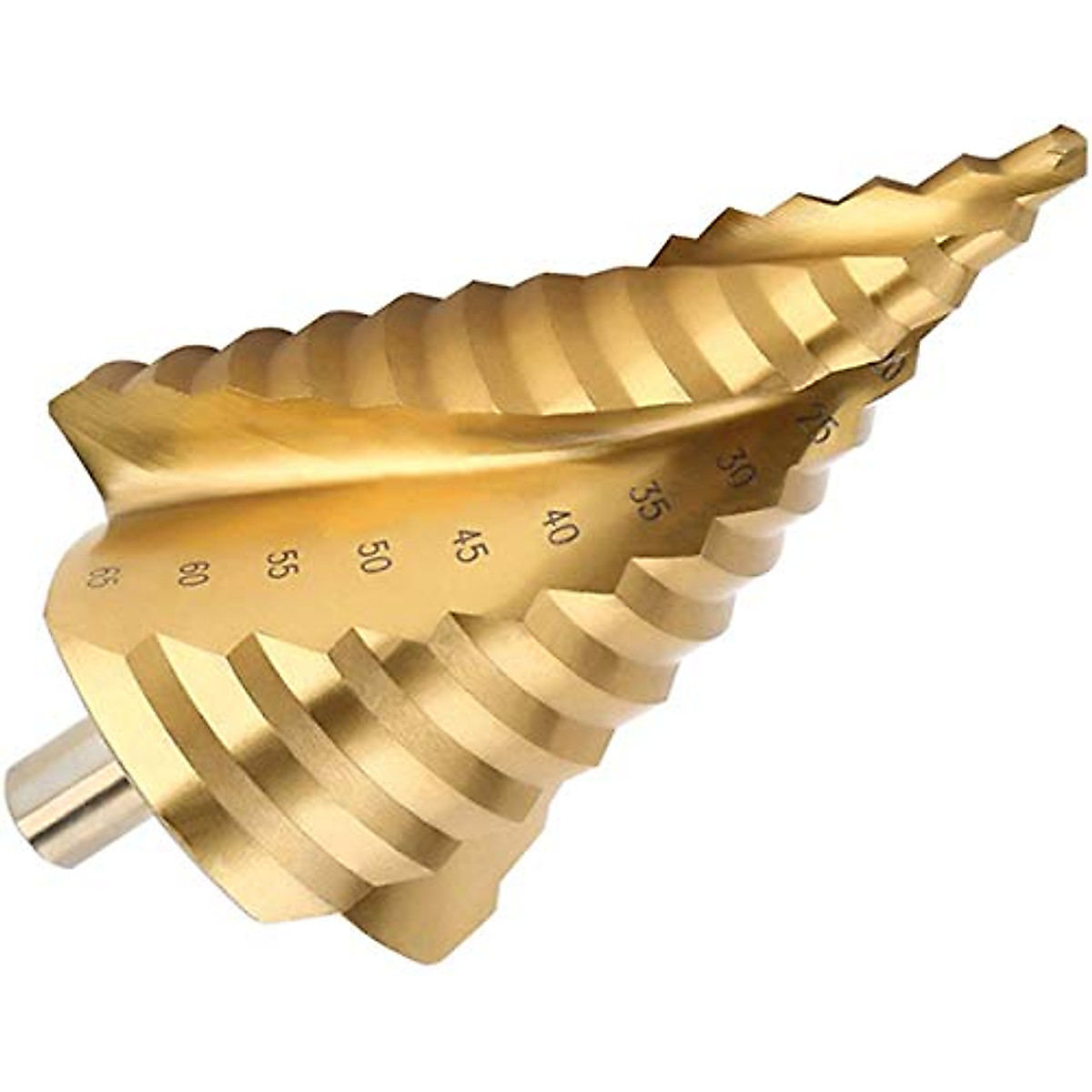 LESOLEIL Large HSS Spiral Step Drill Bit - 1/4" to 2-5/8'' Grooves Cone Drill Bit Titanium Coated for Drilling Aluminium Iron Sheets, Wood, PVC Hole Cutting
