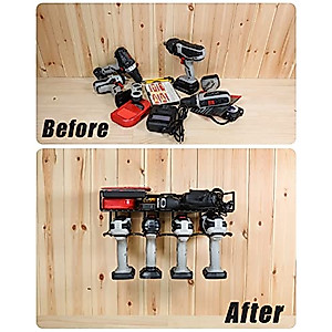 WellMall Garage Organization and Drill Storage - 2 Pack Power Tool Organizer Wall Mount Style, Great for Power Tool Drill as Tool Utility Shelves & Tool Rack, Perfect as Gift for Him Men