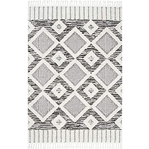nuLOOM Theola Geometric High-Low Shag Area Rug, 3' x 5', Grey