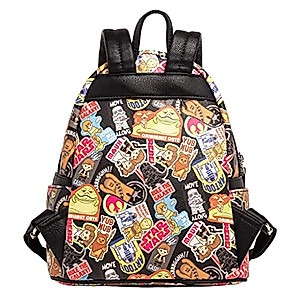 Loungefly Star Wars Character Cartoon Patch Mini Backpack
