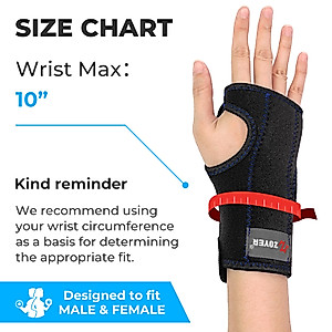 ZOYER Carpal Tunnel Wrist Brace Night Support with Wrist Splint, Adjustable Hand Brace Support for Right and Left Hand, Breathable Wrist Wrap for Arthritis, Tendonitis, Pain Relief, Strains, Sprains