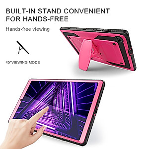 Soatuto for Lenovo M10 HD 10.1 inch Tablet Case, Heavy-Duty Drop-Proof Shockproof Hybrid Anti-Impact Case Built in Kickstand for Lenovo M10 HD 2nd Gen TB-X306F / TB-X306X 10.1” 2020 (Pink)