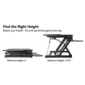 Mount-It! Electric Standing Desk Converter, 48 Inch Extra Wide Motorized Sit Stand Desk with Built in USB Port, Ergonomic Height Adjustable in Black (MI-7962)